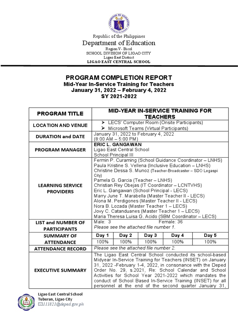 PROGRAM-COMPLETION-REPORT | PDF