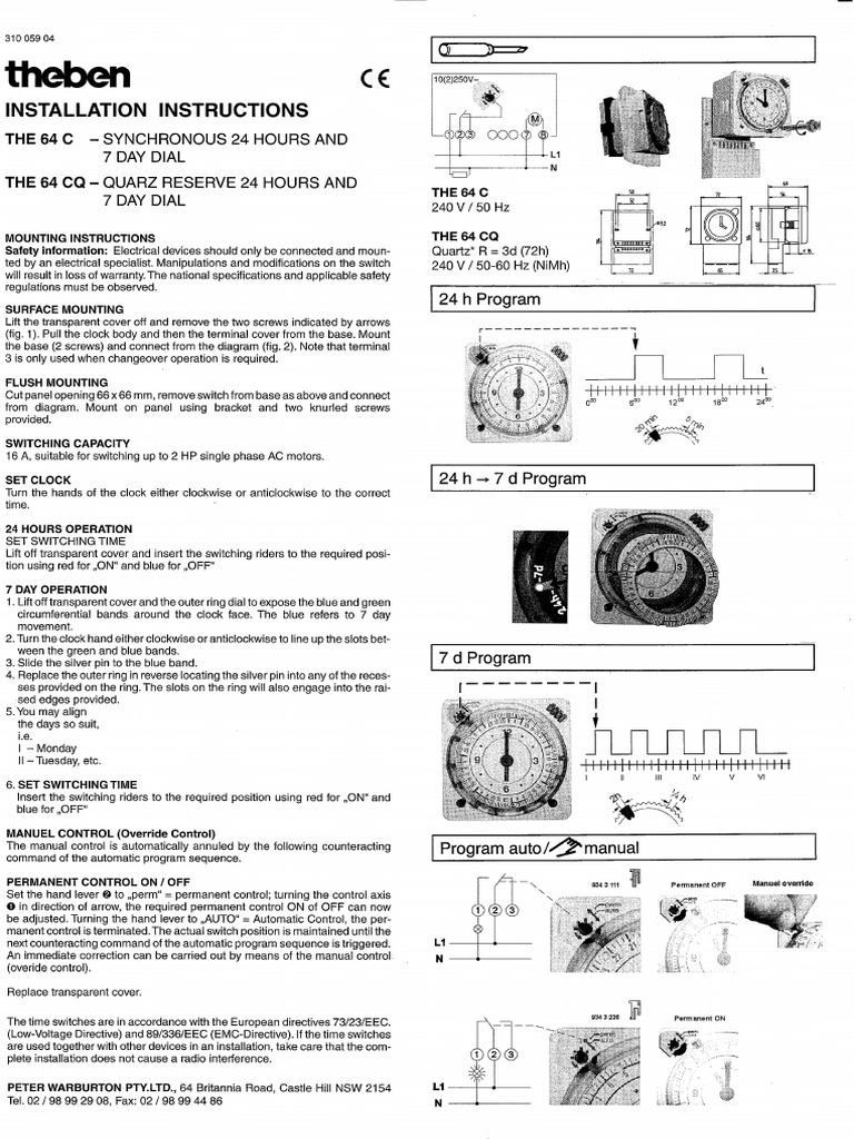 Timers Theben 64C Manual | PDF