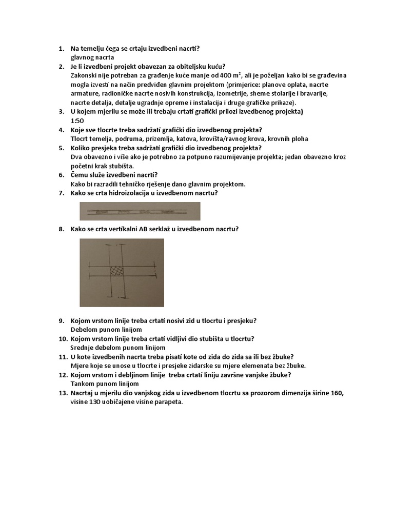 Izvedbeni Nacrti Pitanja Za Ponavljanje 2 | PDF