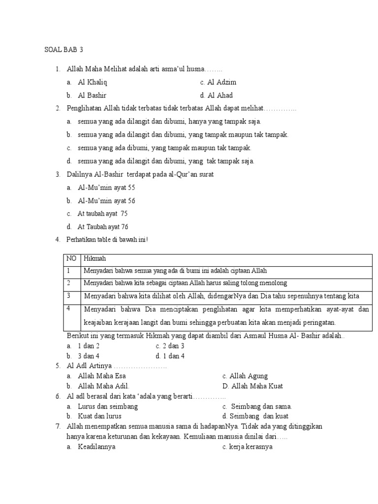 Soal Bab 3 | PDF