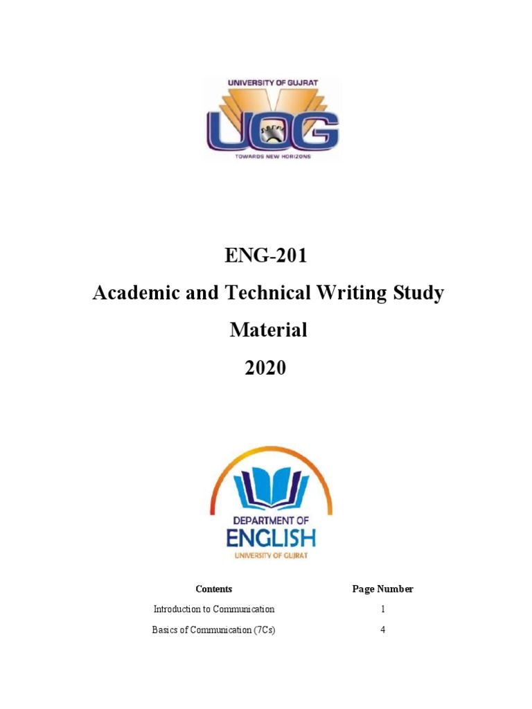 ENG-201 Academic and Technical Writing Study Material 2020 ...