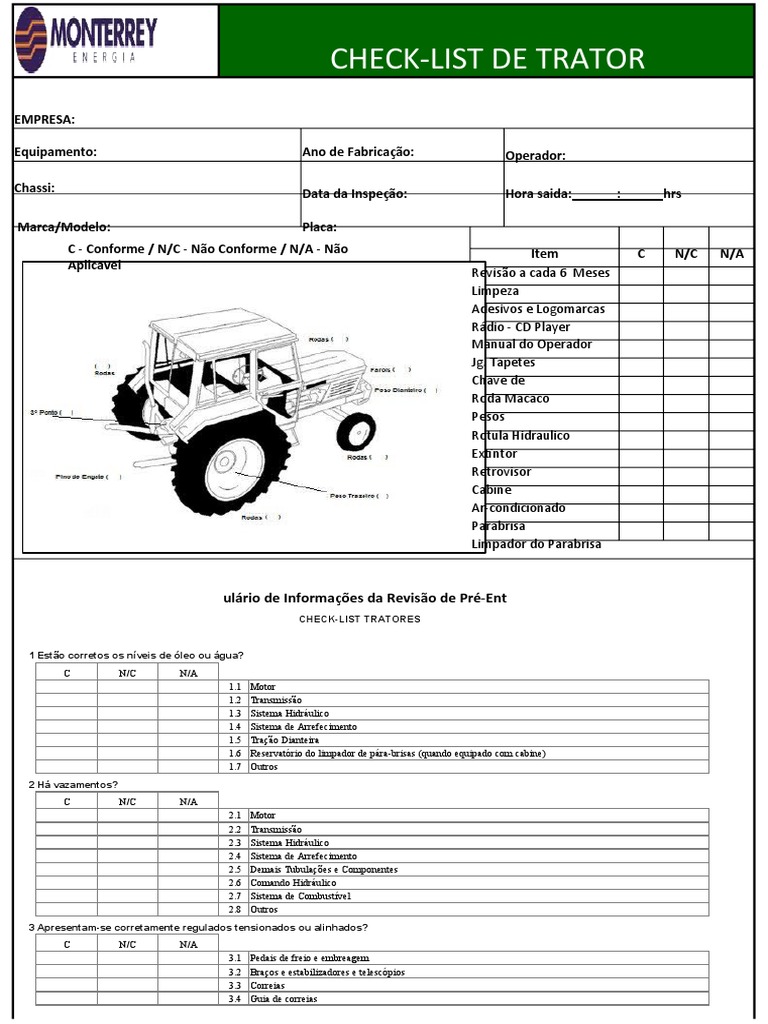 Check List Trator | PDF