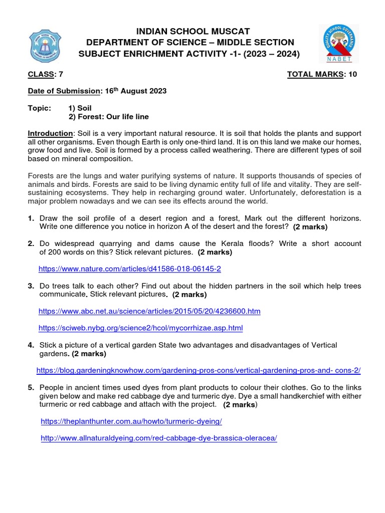 Ecosystem Project for Class 7 | PDF | Science & Mathematics