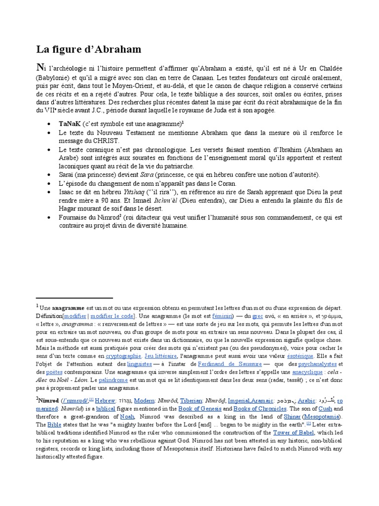 La figure d'Abraham dans la Bible | PDF | Histoire | Classiques