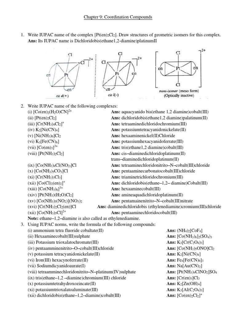 Chapter 5 - Coordination Compounds-1 | PDF | Coordination Complex | Materials