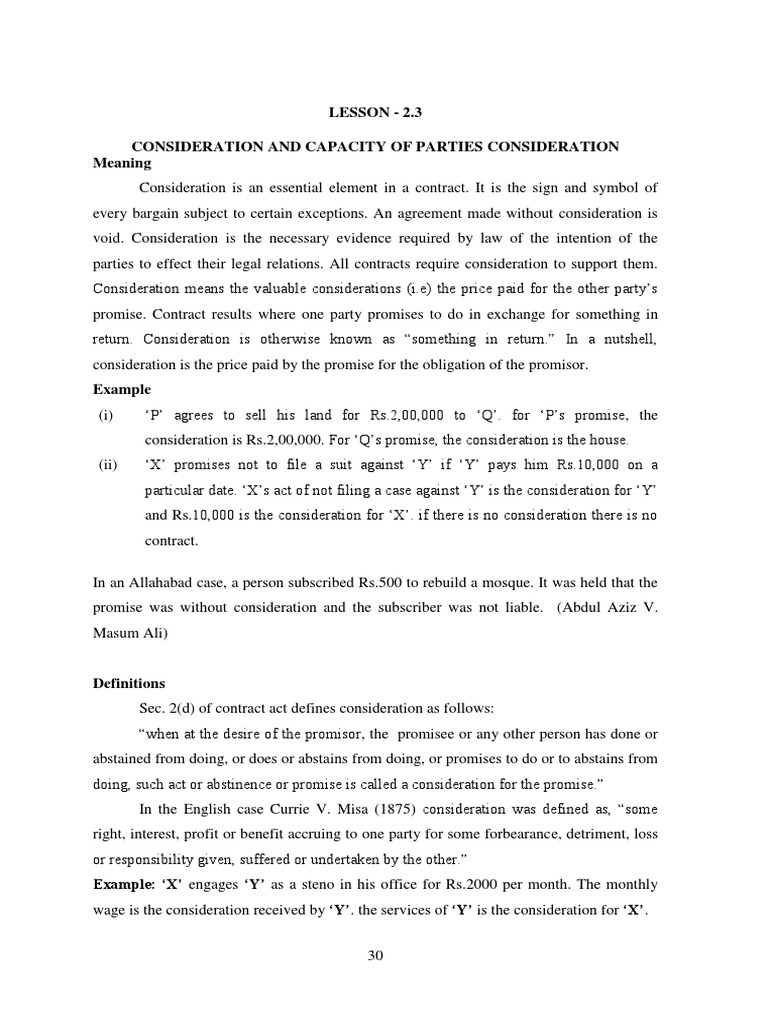 Business Law Unit 3 | PDF | Consideration | Legal Liability
