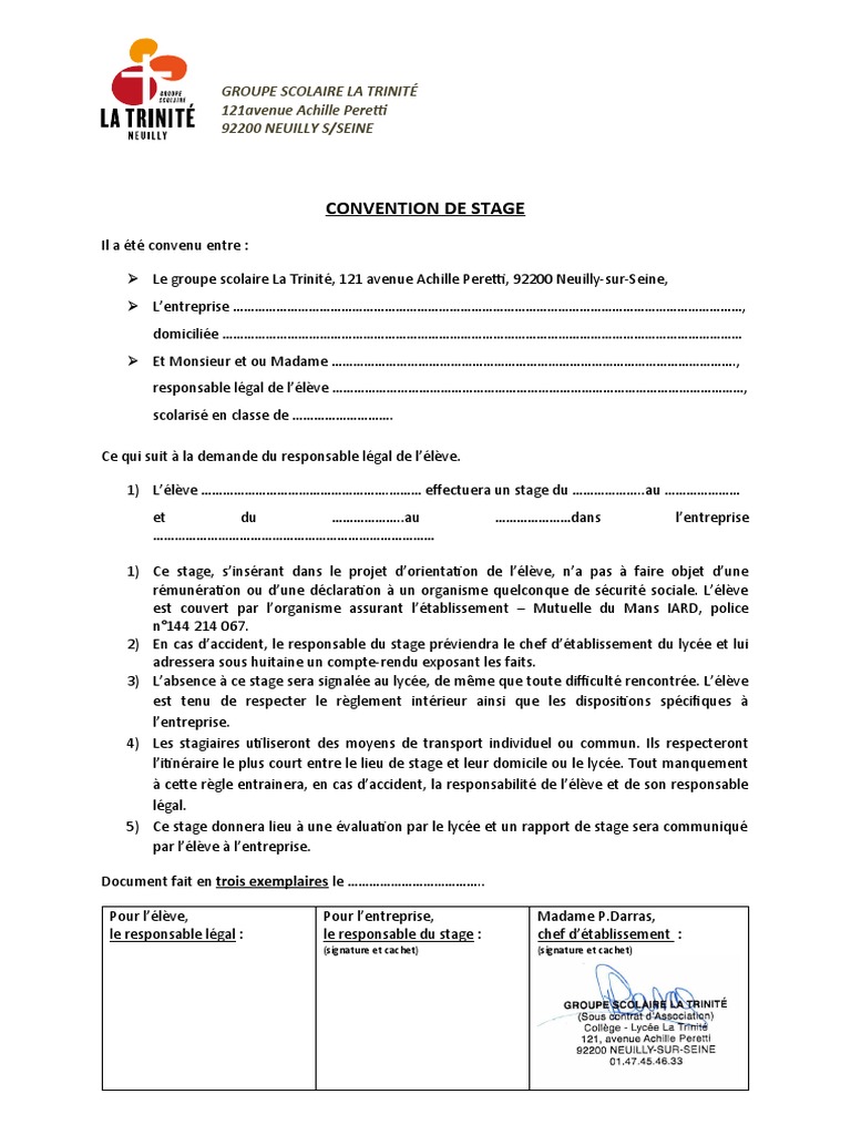 Convention de Stage Seconde 2023 | PDF | Évolution de carrière