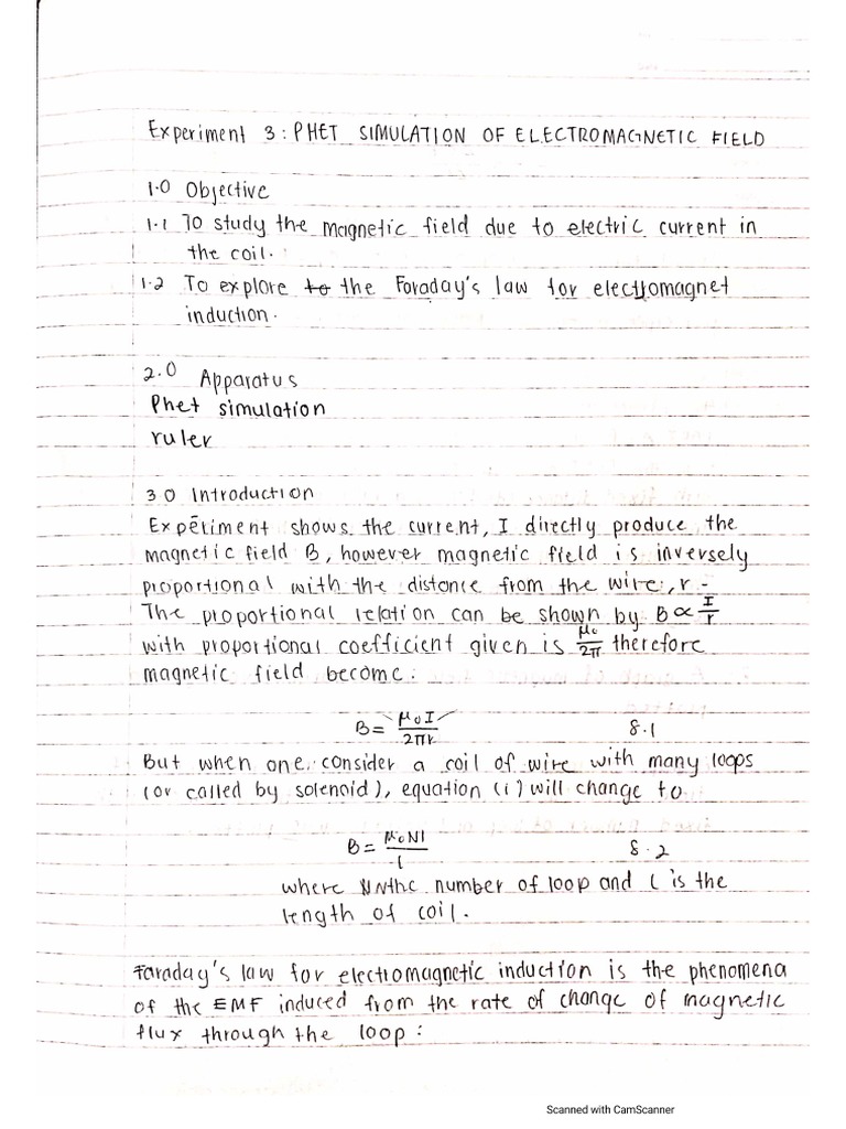 Experiment 3 Phet Simulation Electromagnetic Field | PDF