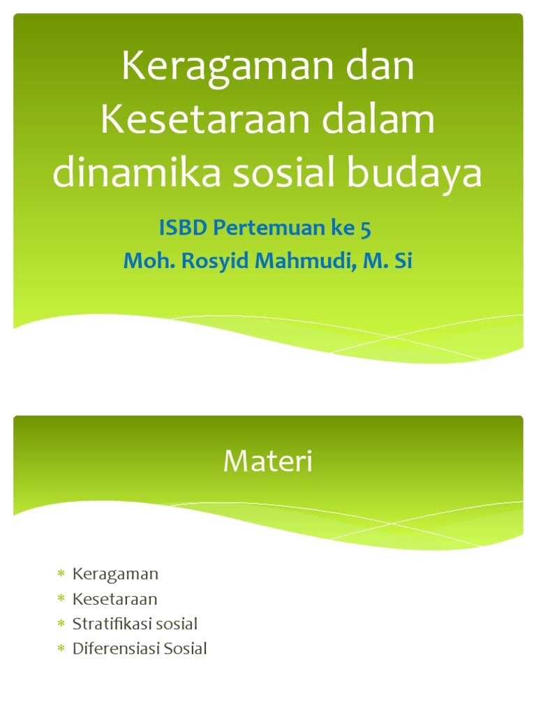 Keragaman Dan Kesetaraan Dalam Dinamika Sosial Budaya | PDF | Ilmu Sosial | Sains & Matematika