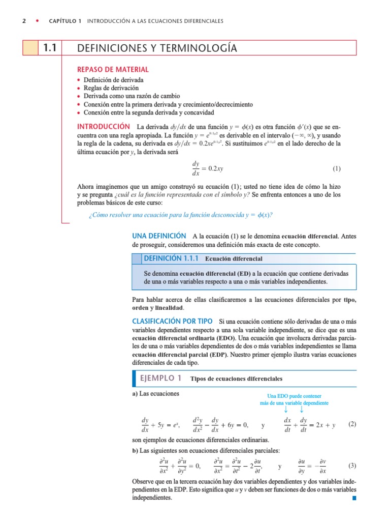 EC. DIF TEMA 1 Capitulo - 1 Dennis-Zill | PDF