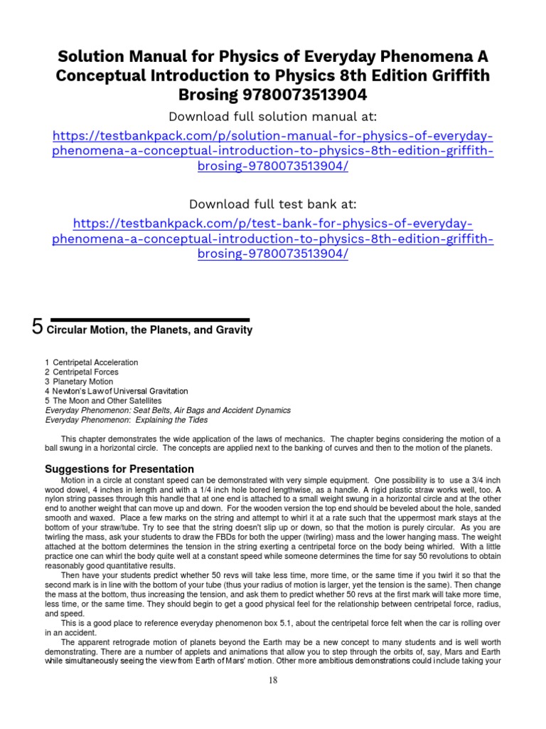 Physics of Everyday Phenomena A Conceptual Introduction To Physics 8th ...