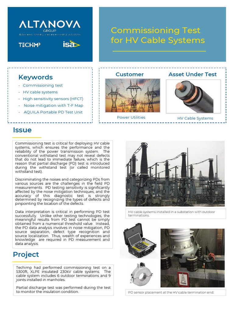 CASE STUDY - Commissioning Test For HV Cable Systems | PDF | Science ...