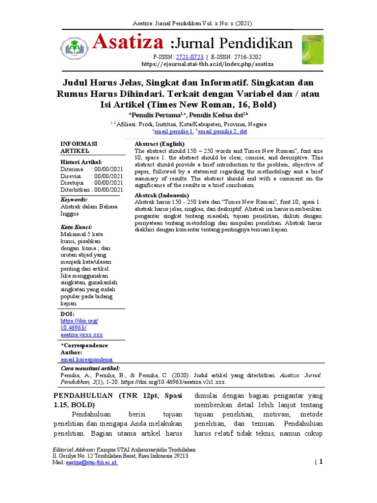 INA Template Asatiza | PDF | Metode & Bahan Ajar