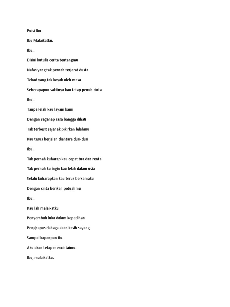 Puisi Ibu Malaikatku | PDF