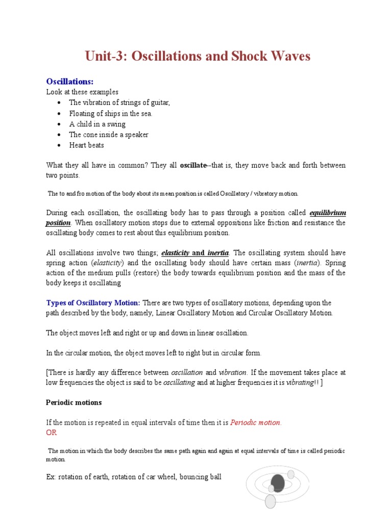 Module 3 - Oscillations and Shock Waves | PDF
