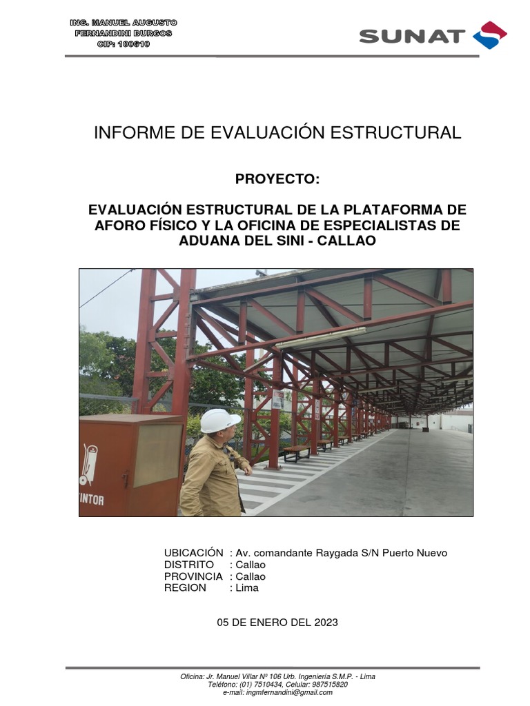 Informe Evaluación Estructural Aduana Sini | PDF