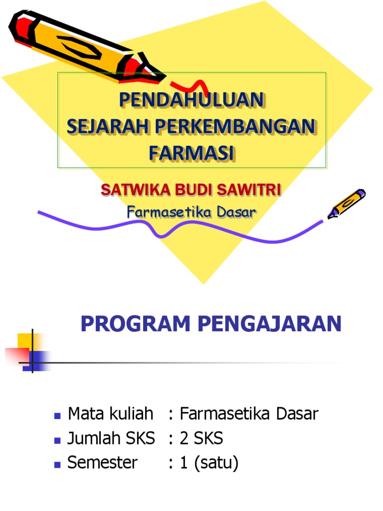 Sejarah Dan Perkembangan Farmasi Pdf