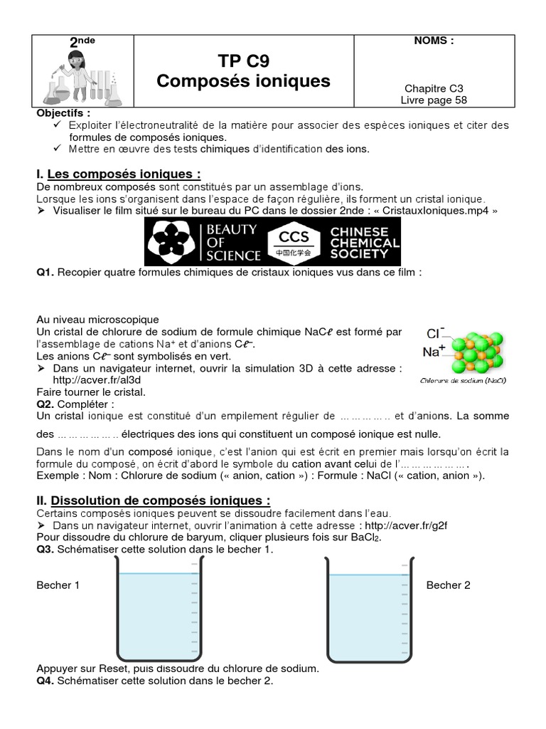 Composés Ionique et Tests Chimiques | PDF