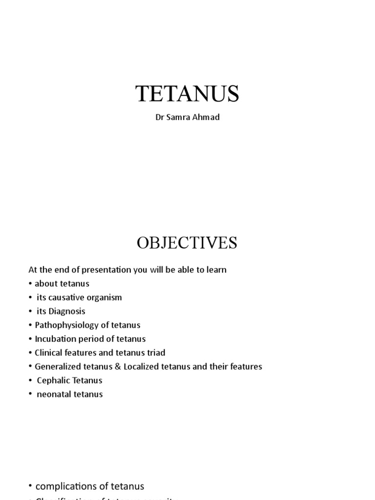 Tetanus Final | PDF