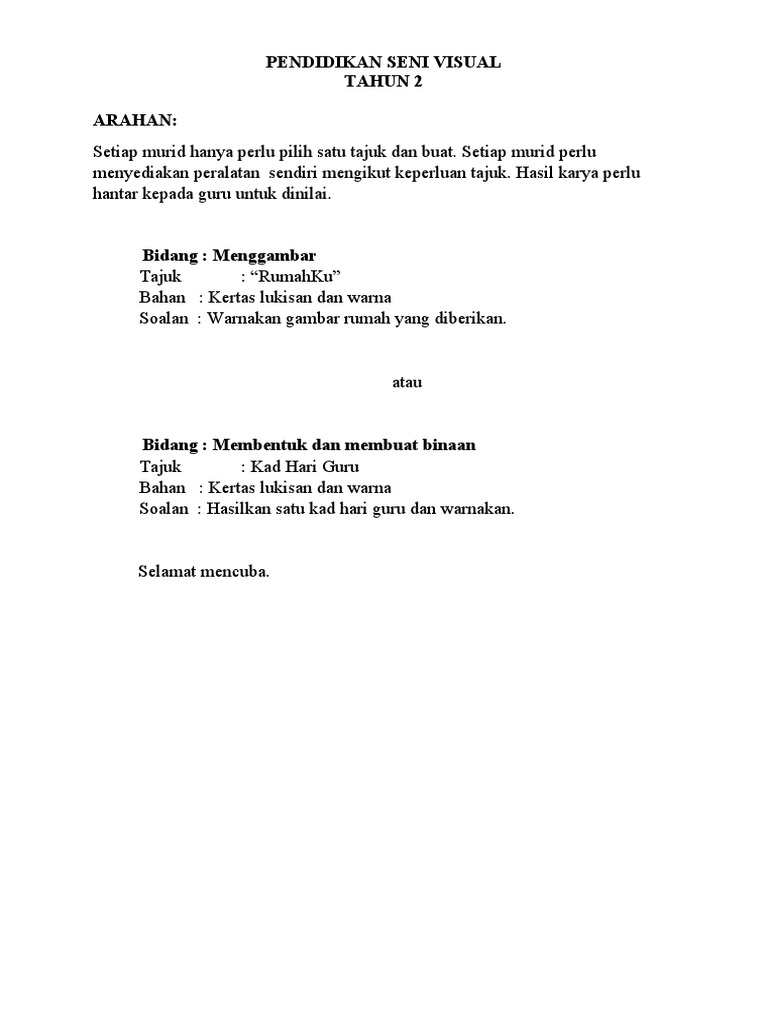 Pentaksiran PSV Tahun 2 | PDF