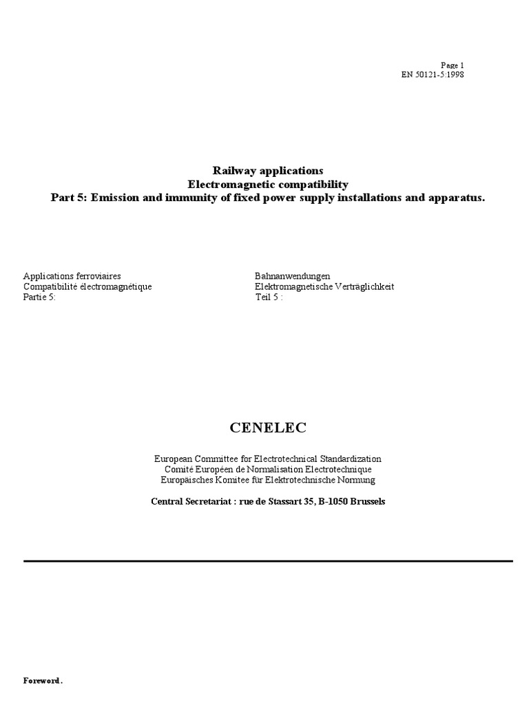 EN 50121 EMC Pt5 - 98 - 2 | PDF
