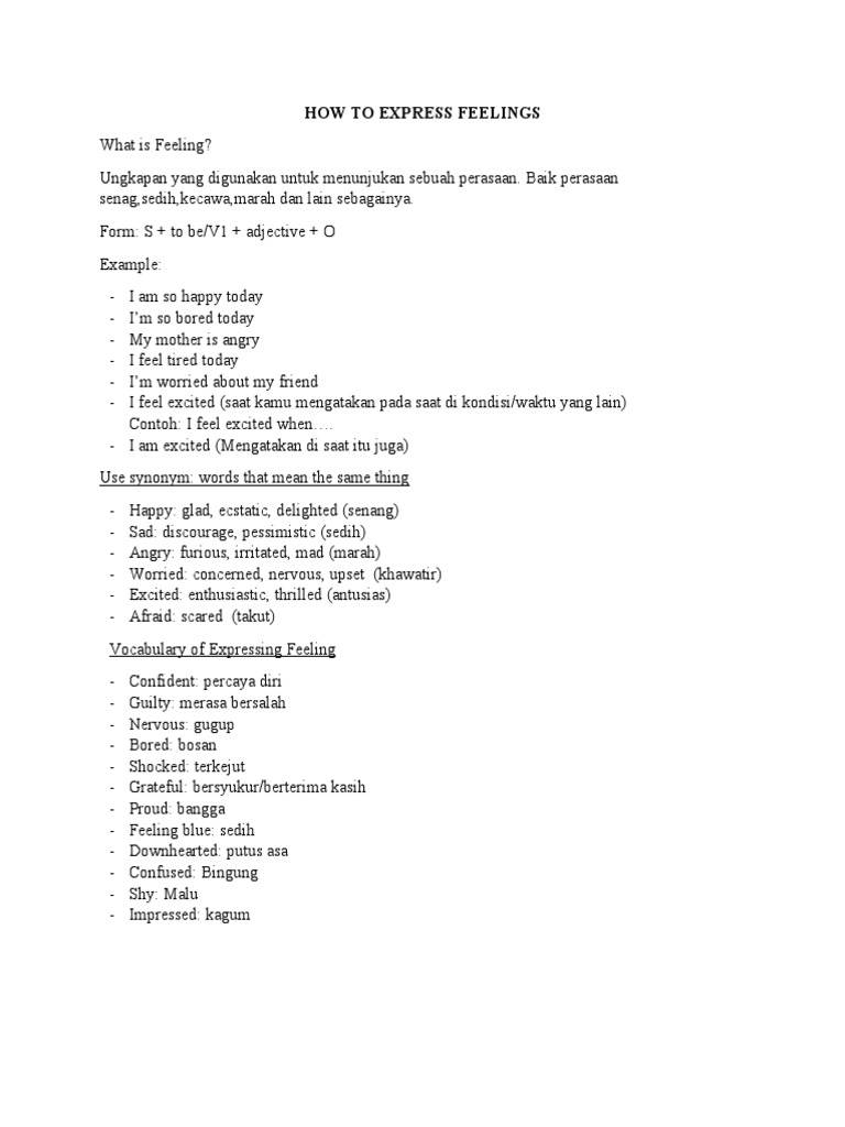 How to Express Feelings Clearly | PDF