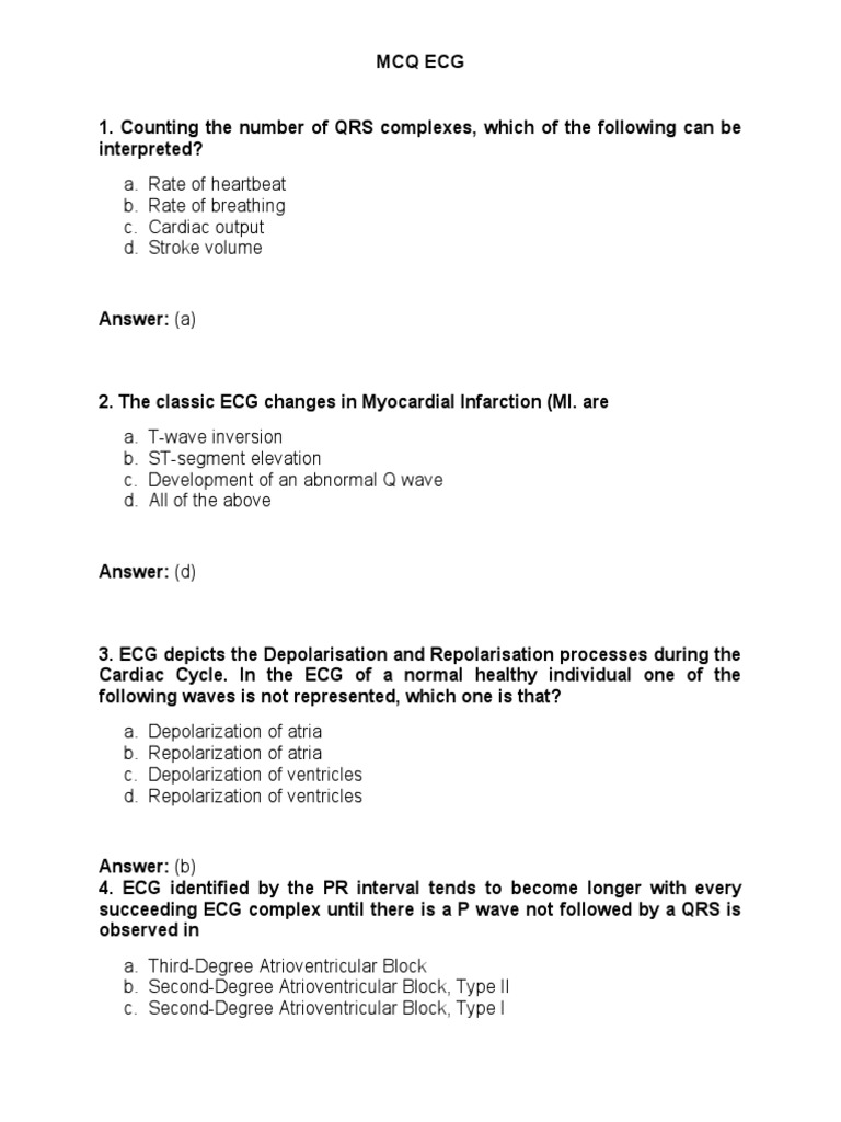 MCQ Ecg | PDF