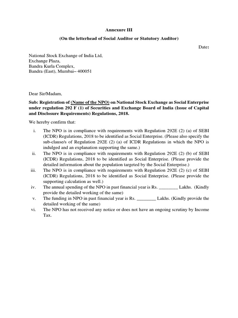 Annexure-III (Undertaking From Third Party) | PDF