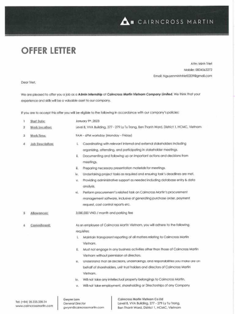 Offer Letter | PDF
