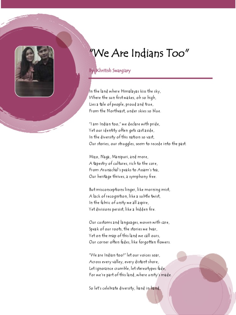 We Are Indians Too | PDF | Poetry