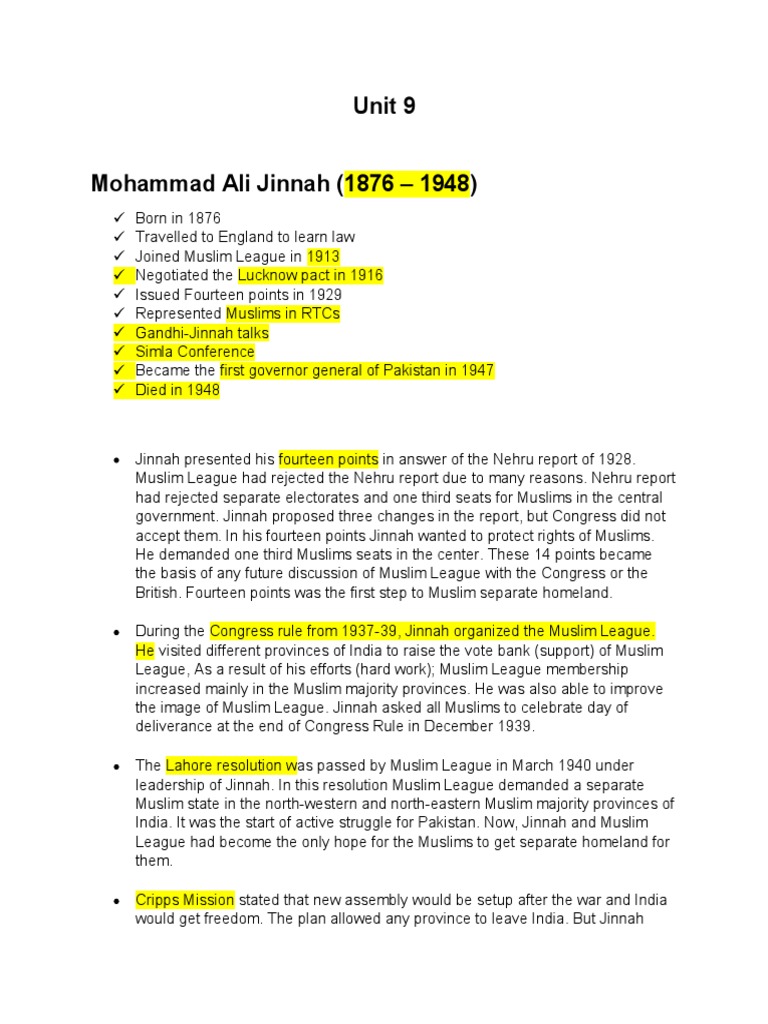 10 Muhammad Ali Jinnah Pdf Muhammad Ali Jinnah All India Muslim