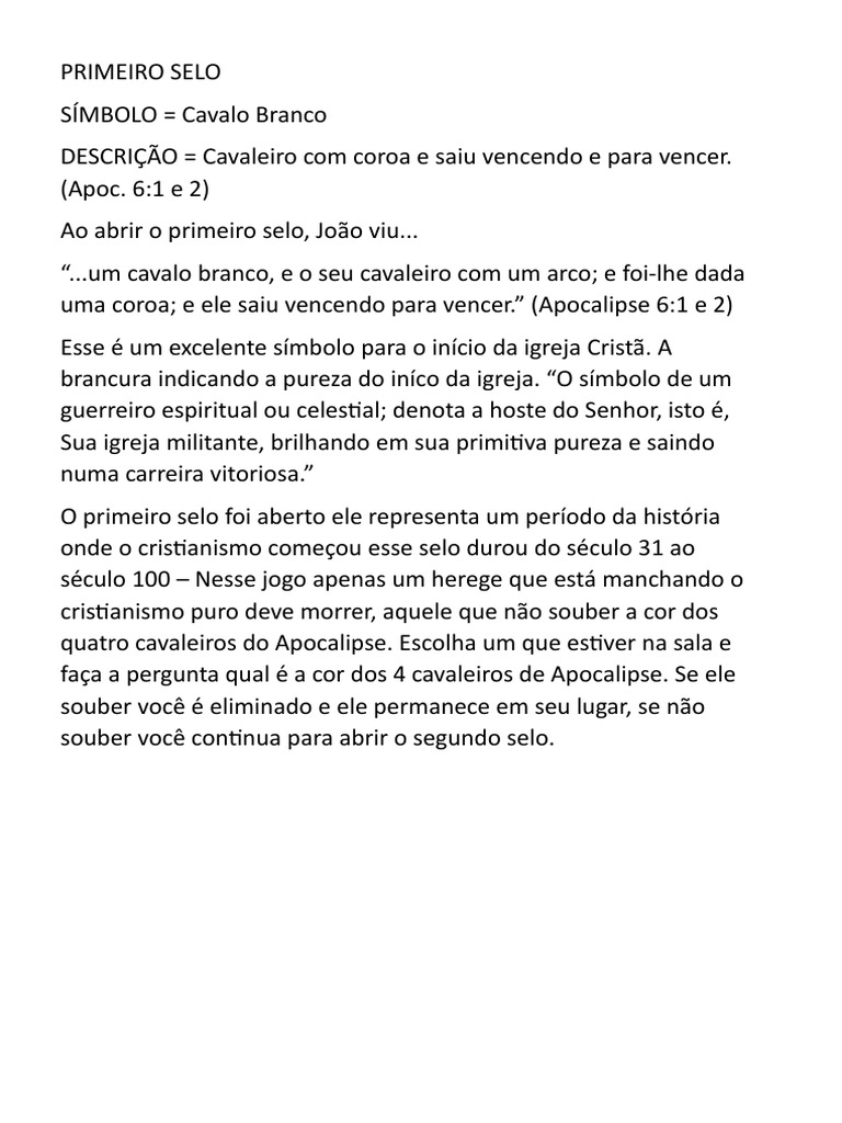 Round 7 Primeiro Selo | PDF