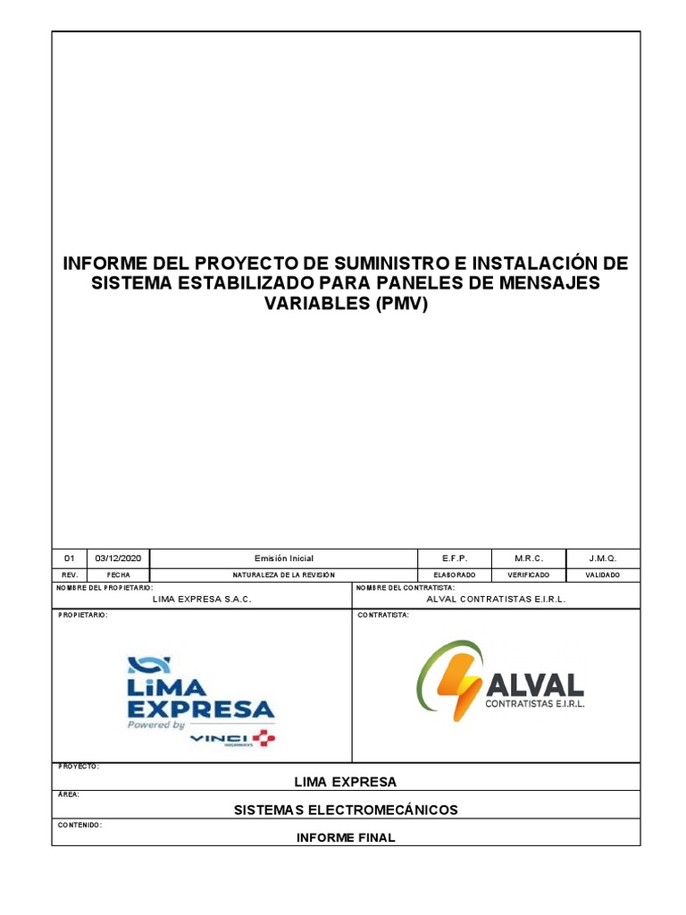 Rev-01 Informe Final Pmv... | PDF