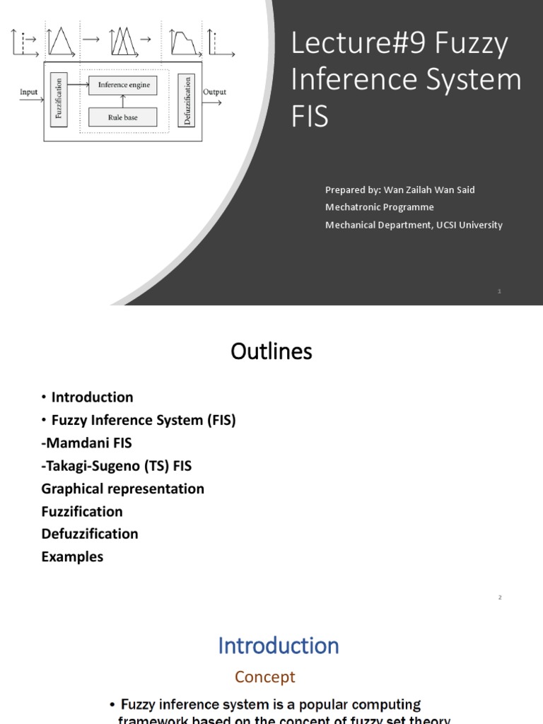 Lecture 9 Fuzzy Inferences System FIS Jan2020 PDF | PDF