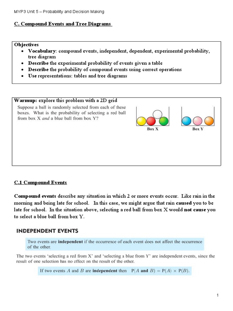 C. Compound Events and Tree Diagrams | PDF