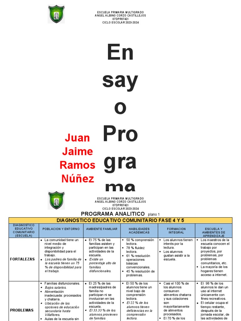 Programa Analitico Multigrado | PDF