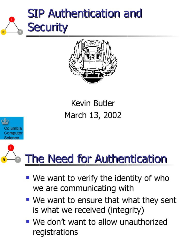 SIP Security and Authentication | PDF | Secrecy | Network Architecture