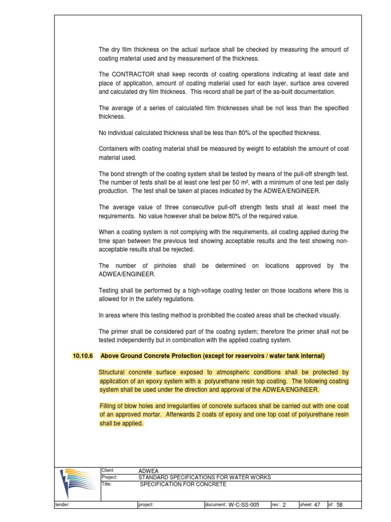 Specification - Epoxy Coating | PDF
