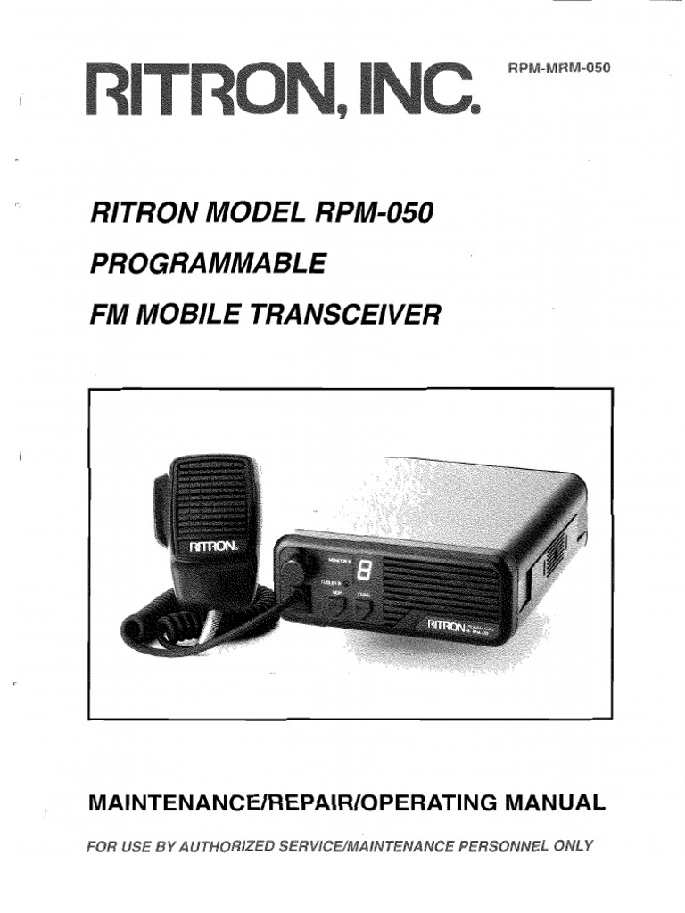 Ritron rpm-050 Manual | PDF