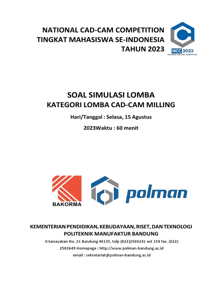 Soal Simulasi CAD-CAM Milling | PDF
