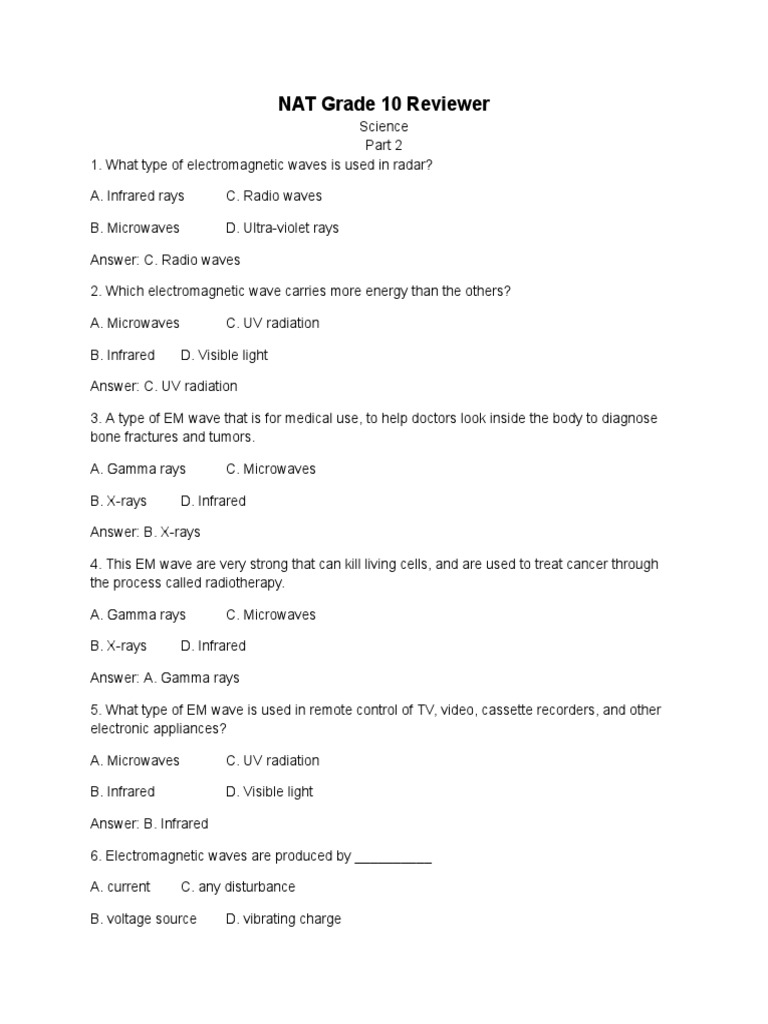 NAT Grade 10 Reviewer (Science) Part 2 | PDF