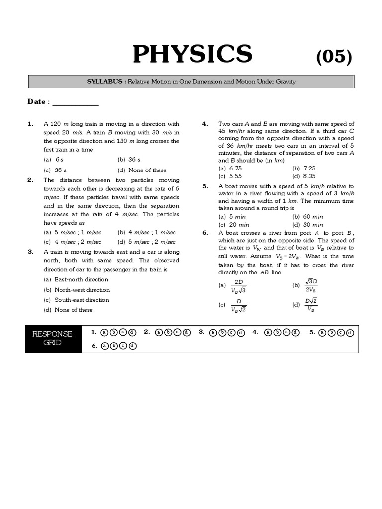 Physics DPP - 5 | PDF