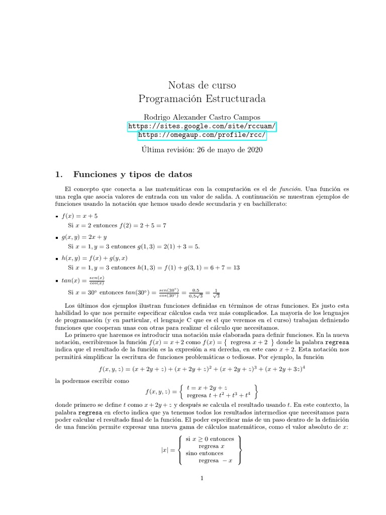 Notas de Programación Estructurada | PDF