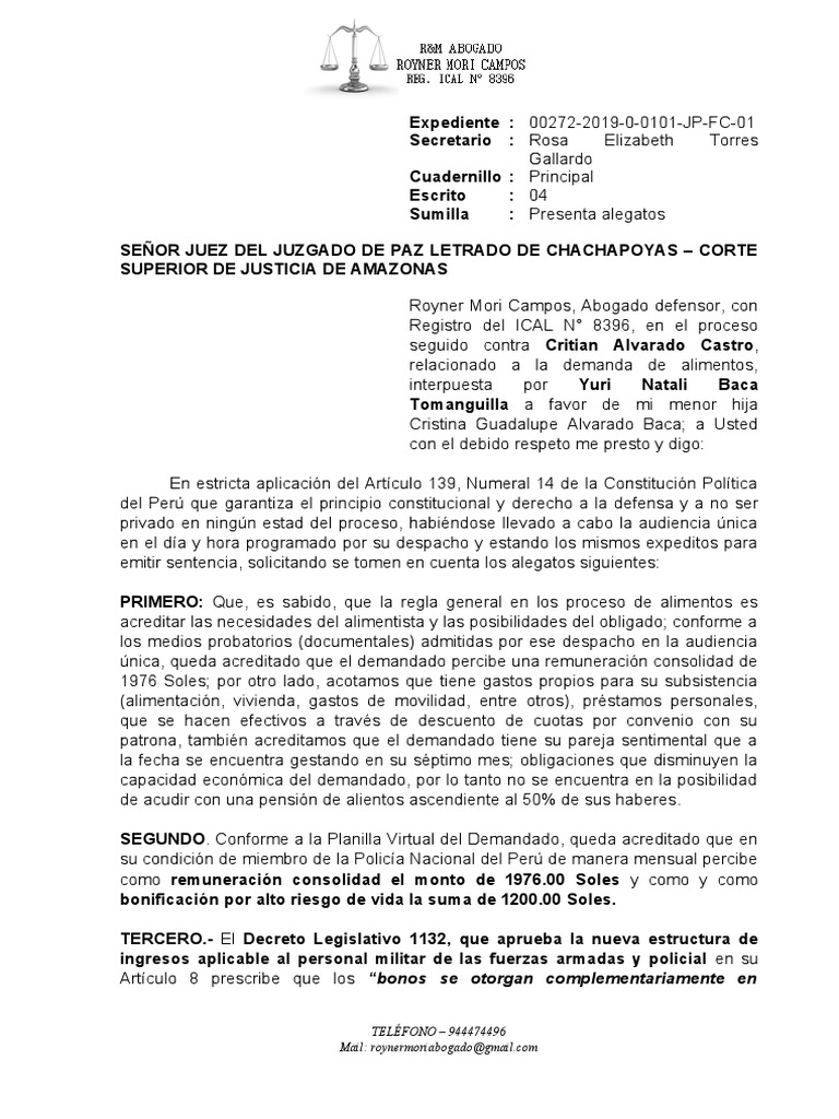 Escrito #4 - Alegatos Finales | PDF