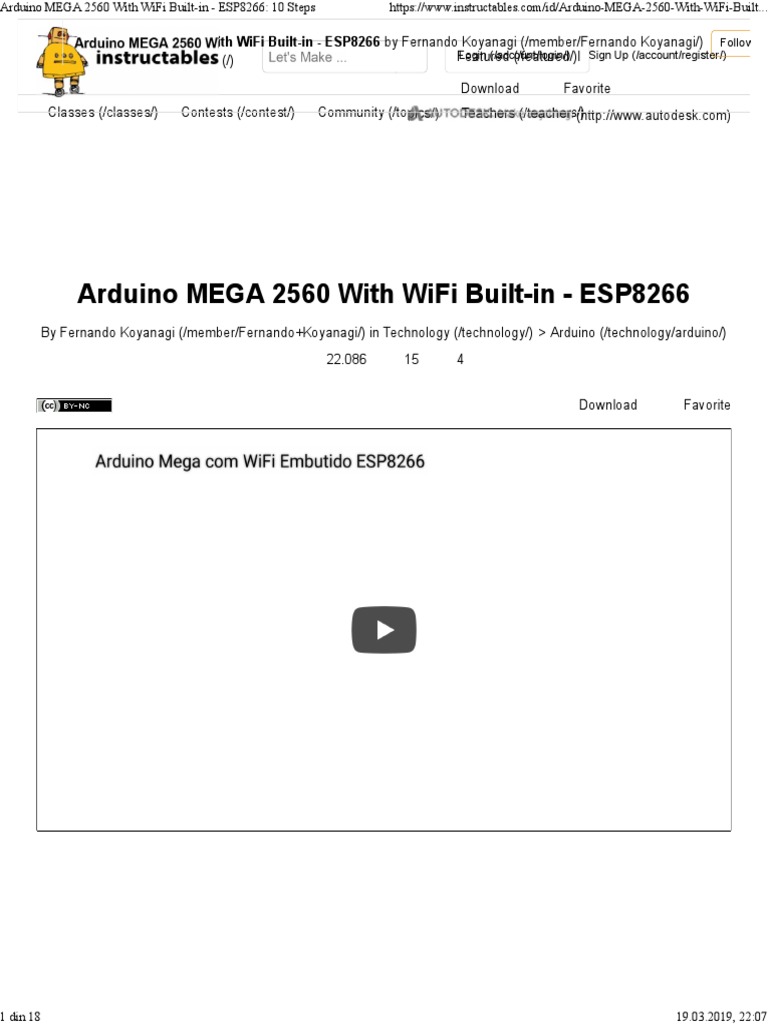 Arduino MEGA 2560 With WiFi Built-In - ESP8266 - 10 Steps | PDF ...