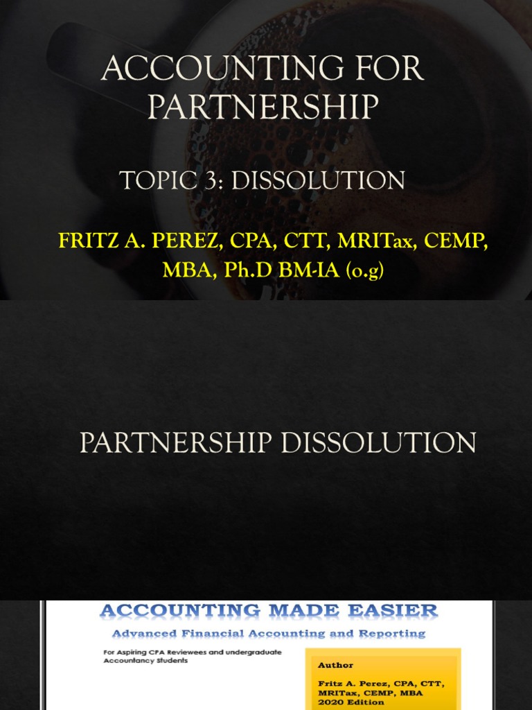 Topic 3 Partnership Dissolution | PDF