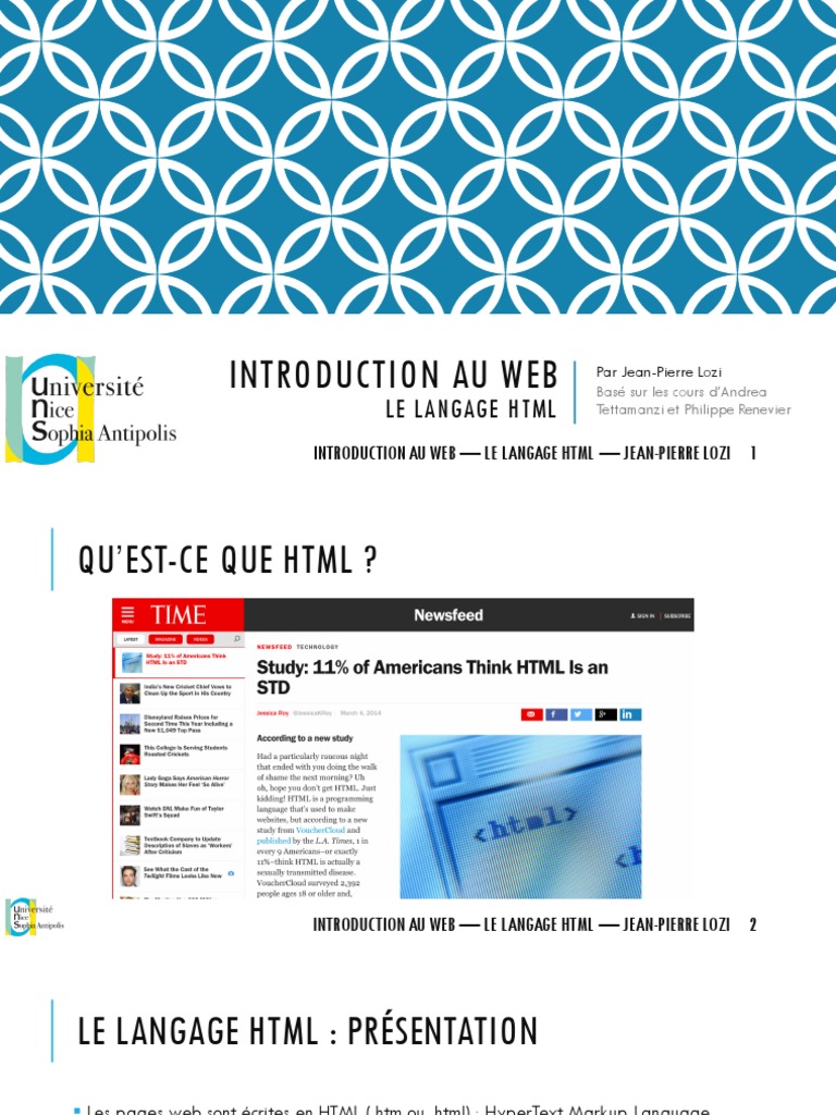 Introduction au Langage HTML | PDF