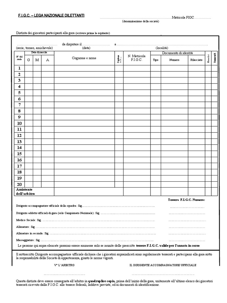 Lista Gara LND | PDF
