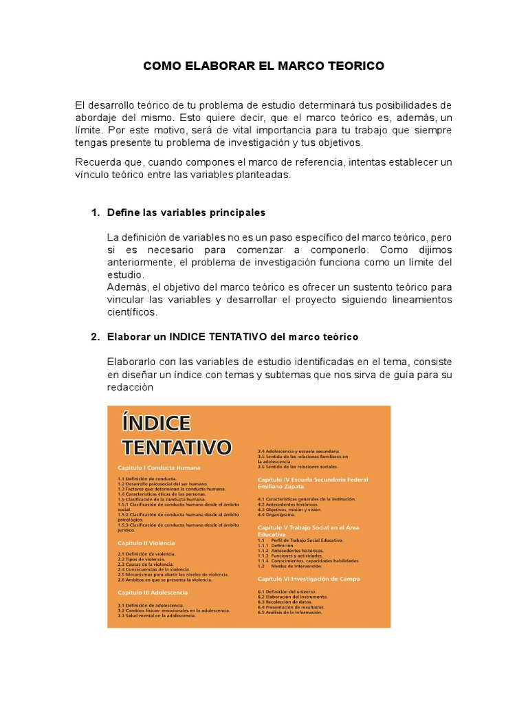 Como Elaborar El Marco Teorico | PDF | Paradigma | Bibliografía