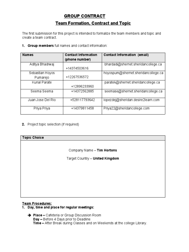 International Marketing Management - Group Contract | PDF